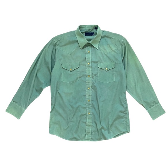 Panhandle Slim | Shirts | Vintage Green Pearl Snap Western Style Shirt ...